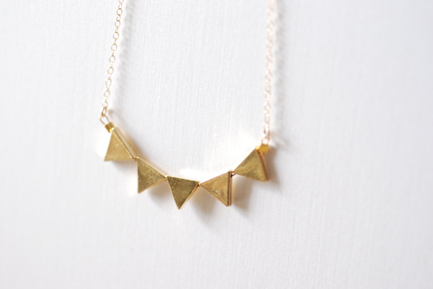 Gold Triangle Necklace Geometric Jewelry Triangle Banner - Etsy