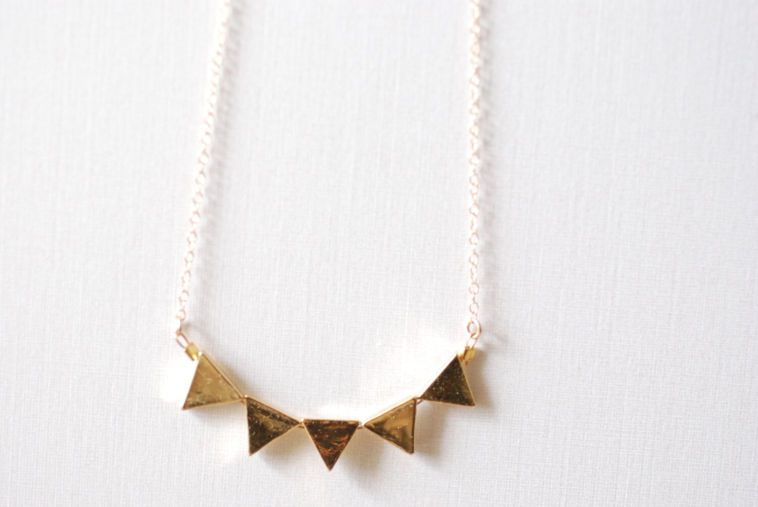 Gold Triangle Necklace Geometric Jewelry Triangle Banner - Etsy