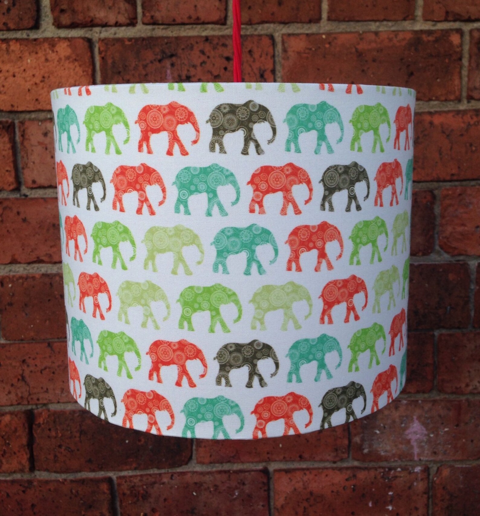 Colourful Elephant Parade Fabric Covered Lampshade - Etsy