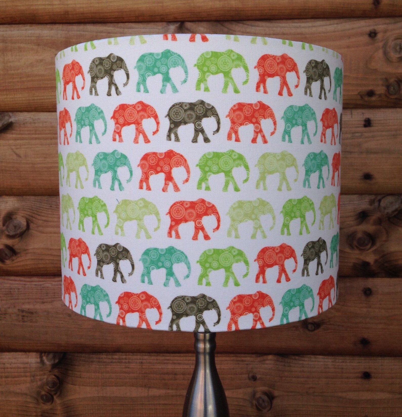 Colourful Elephant Parade Fabric Covered Lampshade - Etsy
