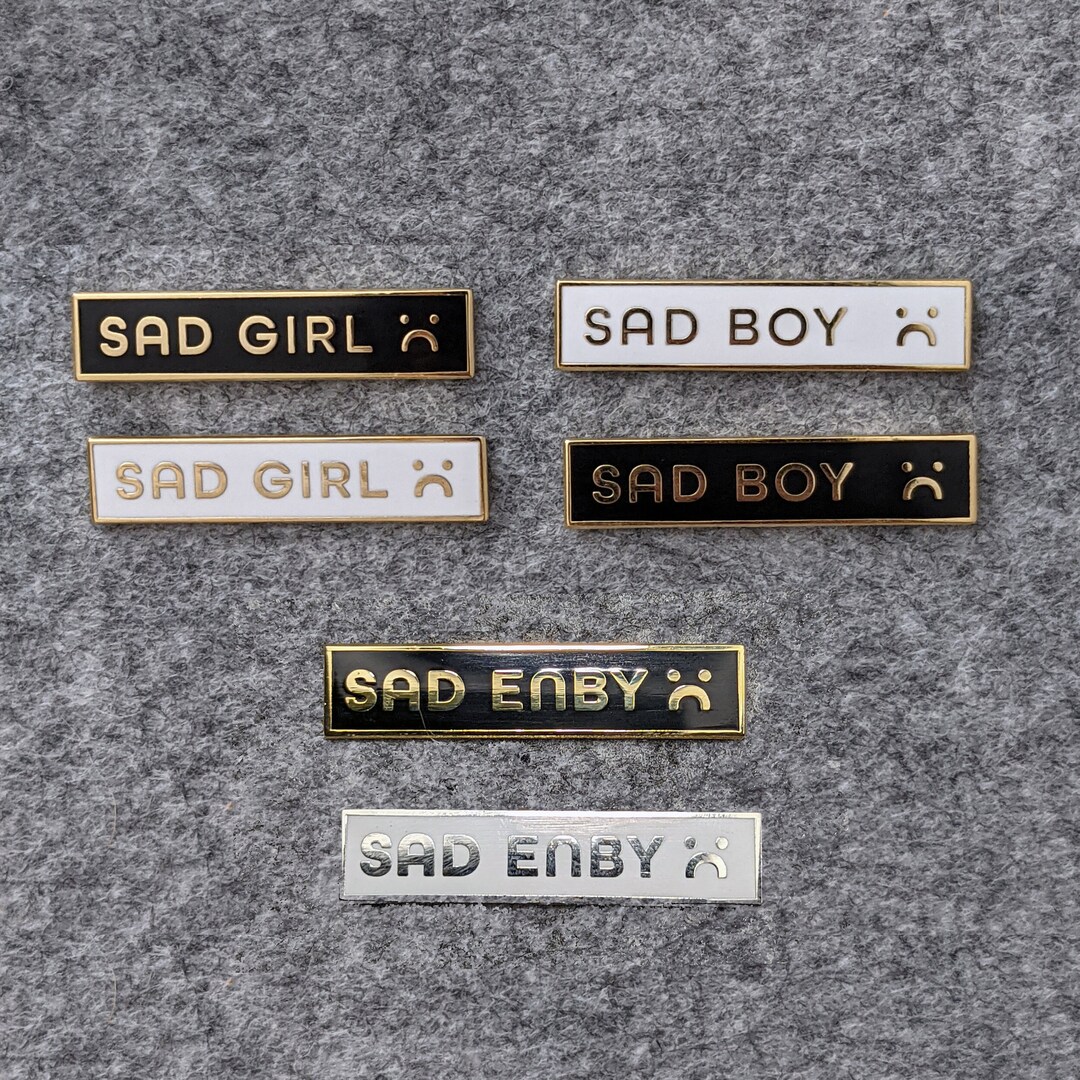 Sad Pins - Sad Boy & Sad Girl - Etsy