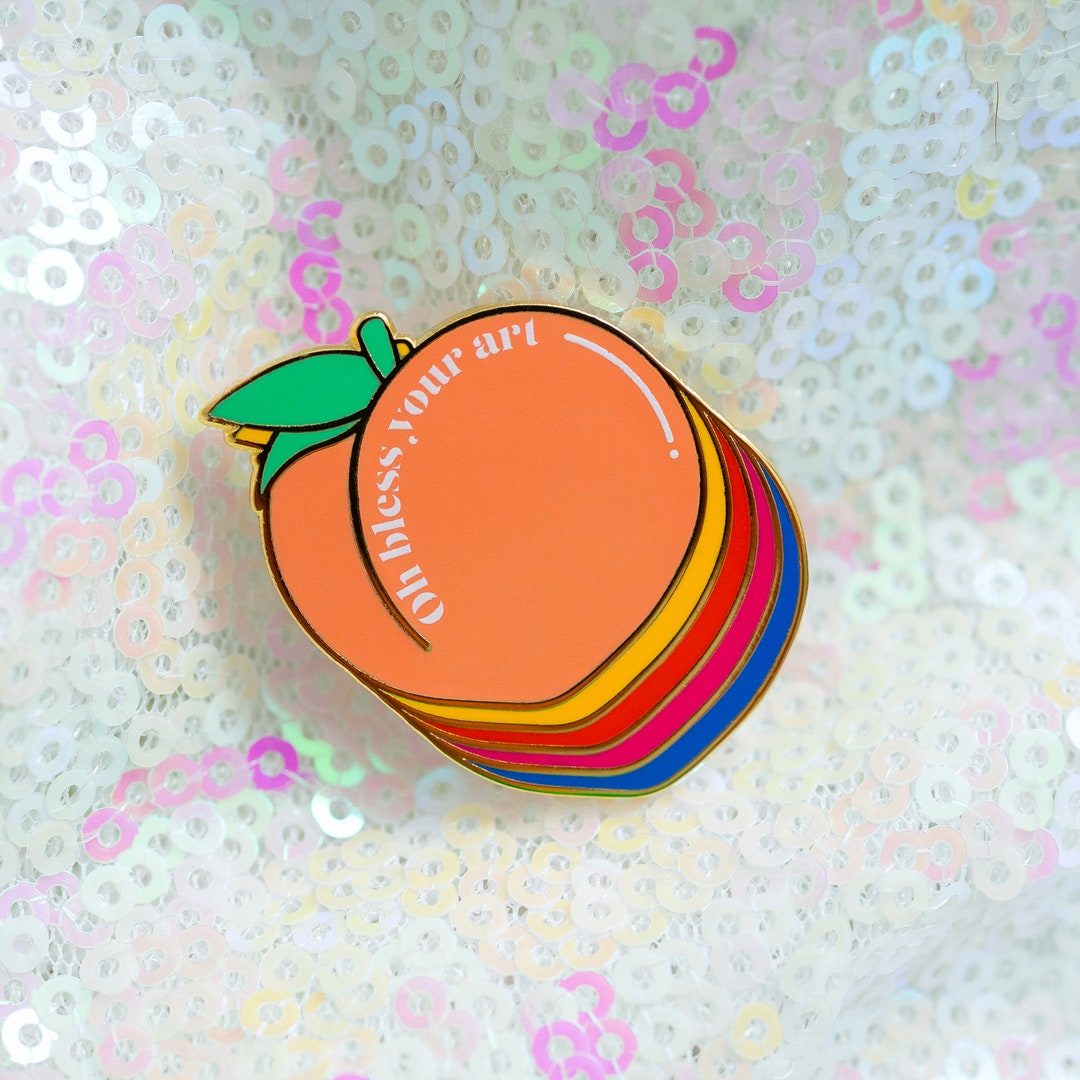 Oh Bless Your Art Georgia Peach Enamel Pin - Limited Edition - Etsy