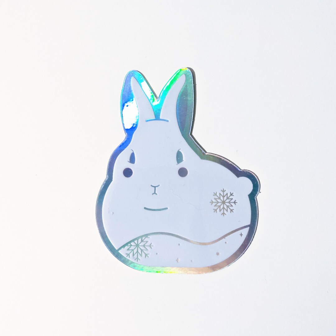 Holographic Snow Bunny Sticker - Etsy