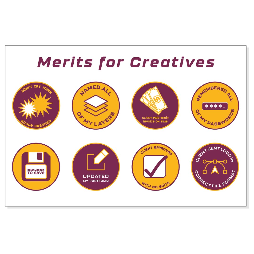 Merits for Creatives Sticker Sheet - Etsy