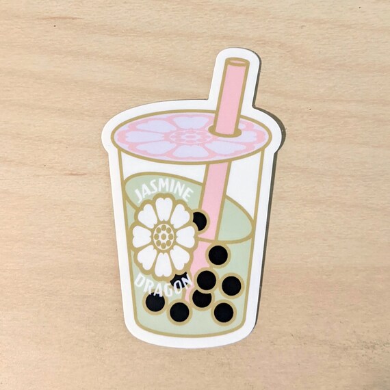 Jasmine Dragon Boba Tea Sticker | Etsy