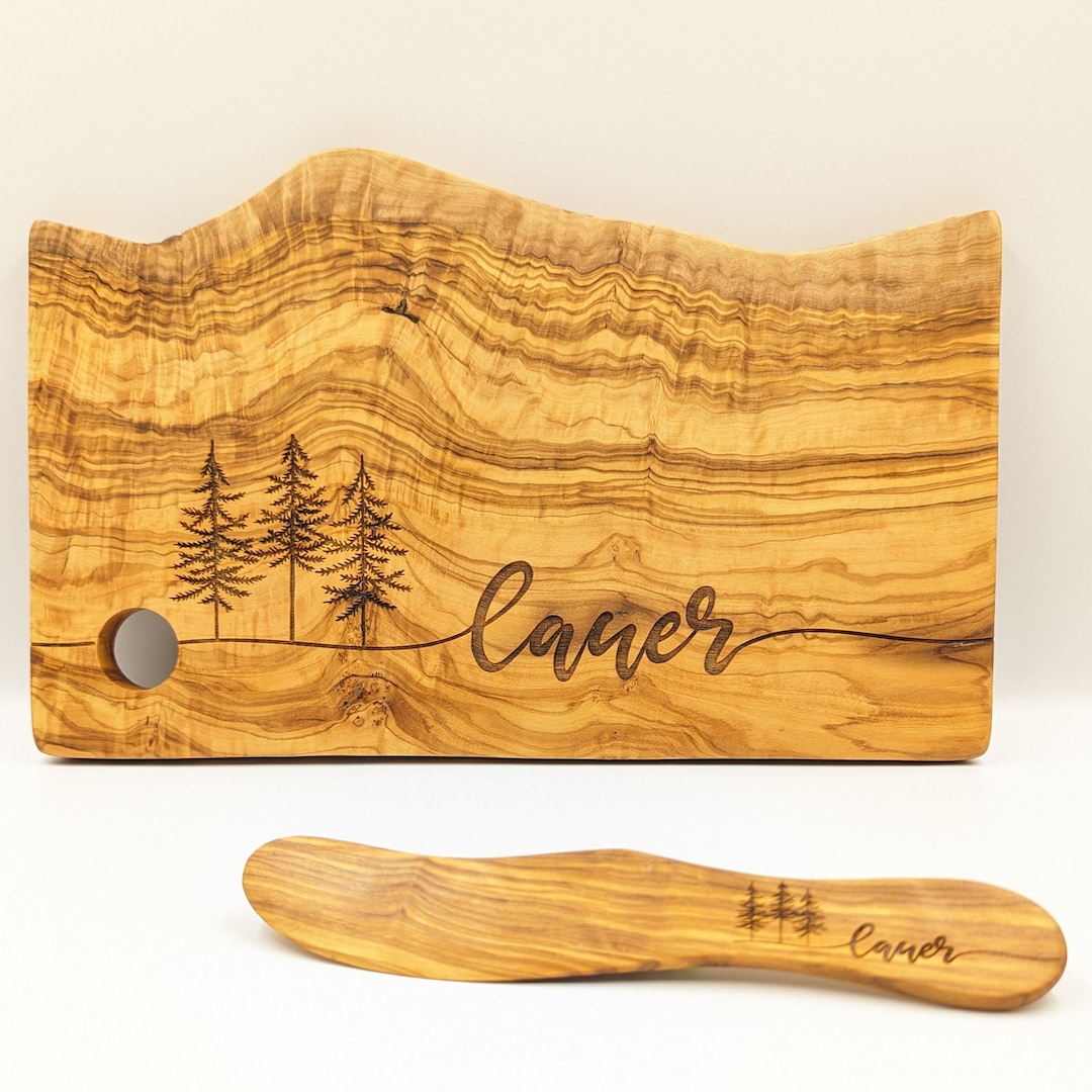 Personalized Custom Cutting Board SVG Digital File With Pine Trees - Etsy