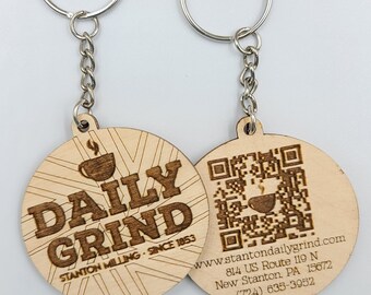 Wood Qr Code Keychain - Etsy