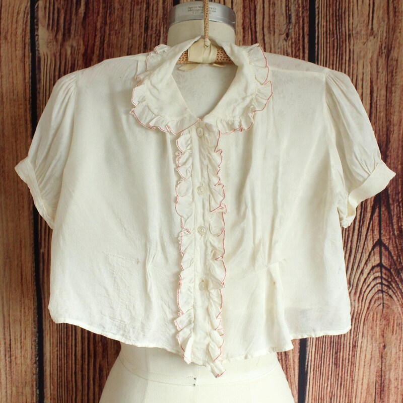 White Ruffle Blouse - Etsy