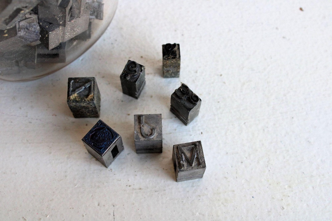 Vintage Letterpress Printing Press Letters, Pick Your Letters, Metal ...