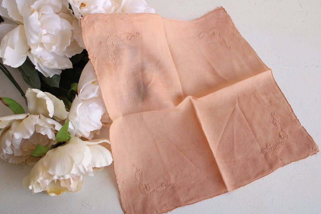 Vintage 1930s Handkerchief Pink Natural Plant Hand Dyed - Etsy