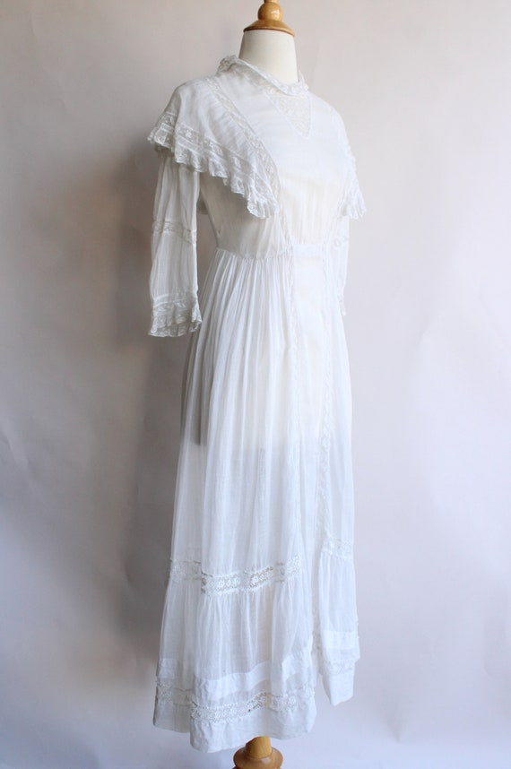 Vintage Antique Edwardian White Dress, 1900s 1910s Co… - Gem
