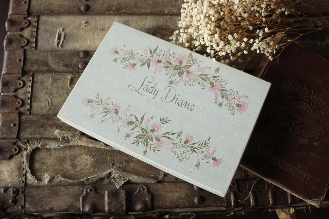 Vintage 1960s Stationary Box, Lady Diane Cards and Envelope Container ...
