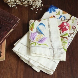 Vintage Couch Cover Set, 4 Sofa Covers Embroidered, Linen Doilies - Etsy