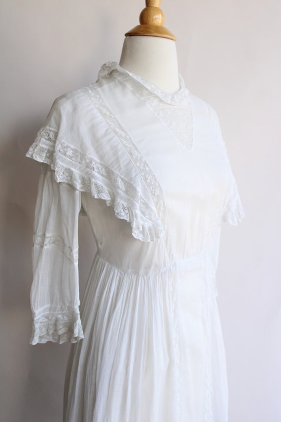 Vintage Antique Edwardian White Dress, 1900s 1910s Co… - Gem