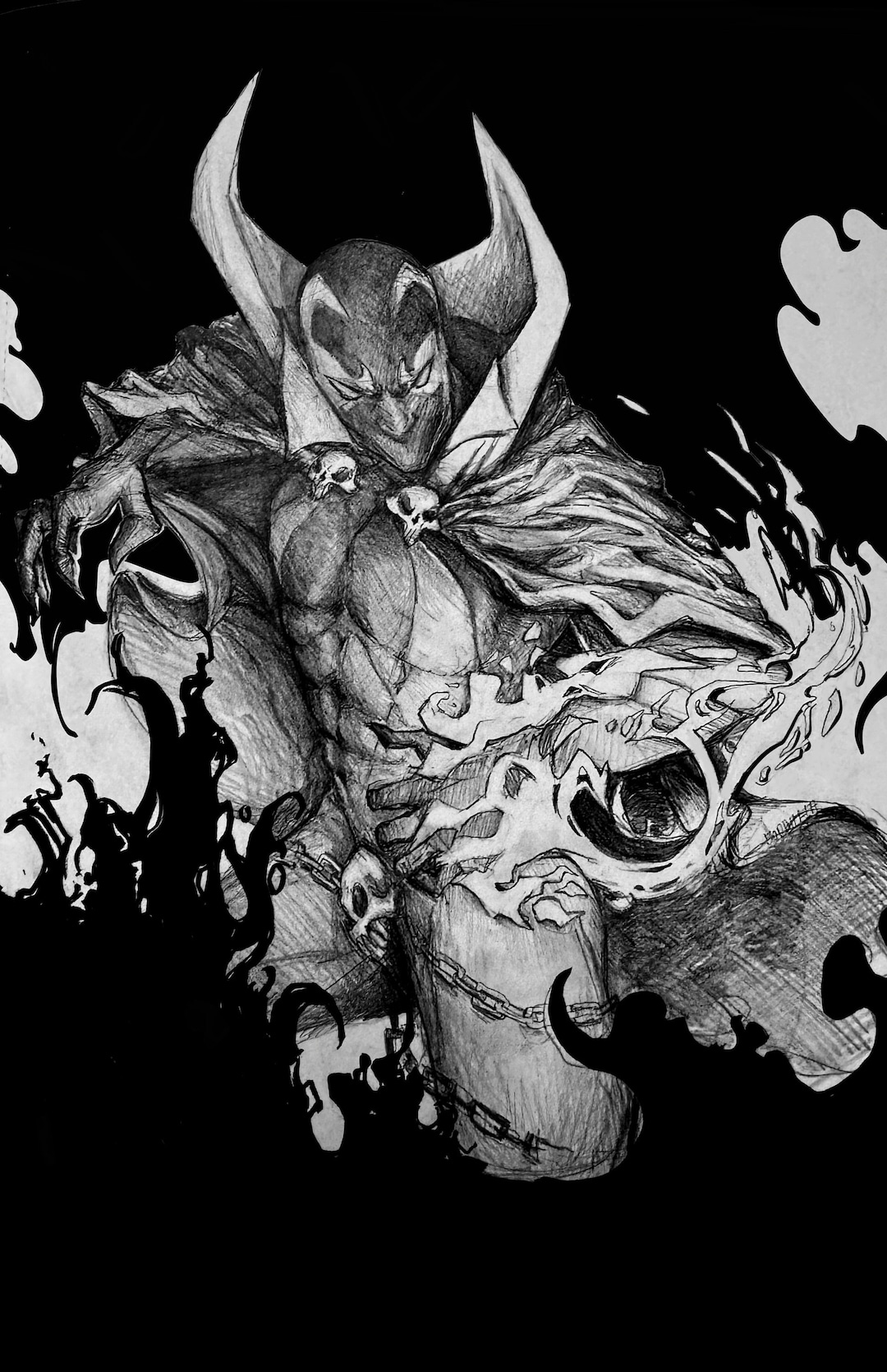 Spawn Fan Art – Dark Comic Superhero Pencil Drawing | Hellspawn Comic ...