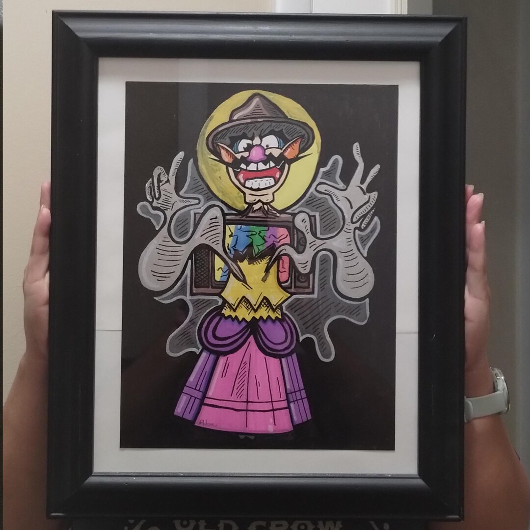 Wario Art: Nightmare on Elm Street Nintendo Mashup - Framed Original ...