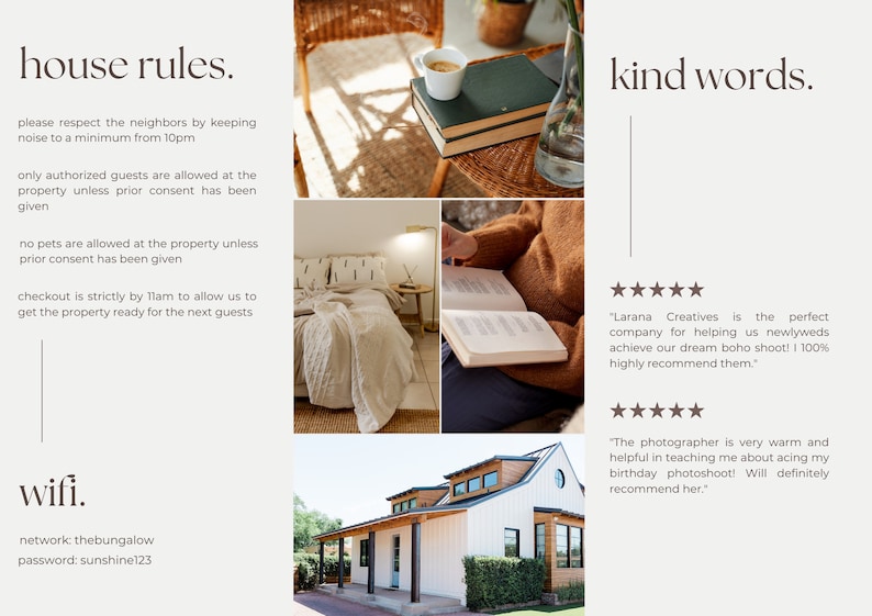 Airbnb, Vacation Rental, Holiday Home | Guest Brochure | Personalize ...