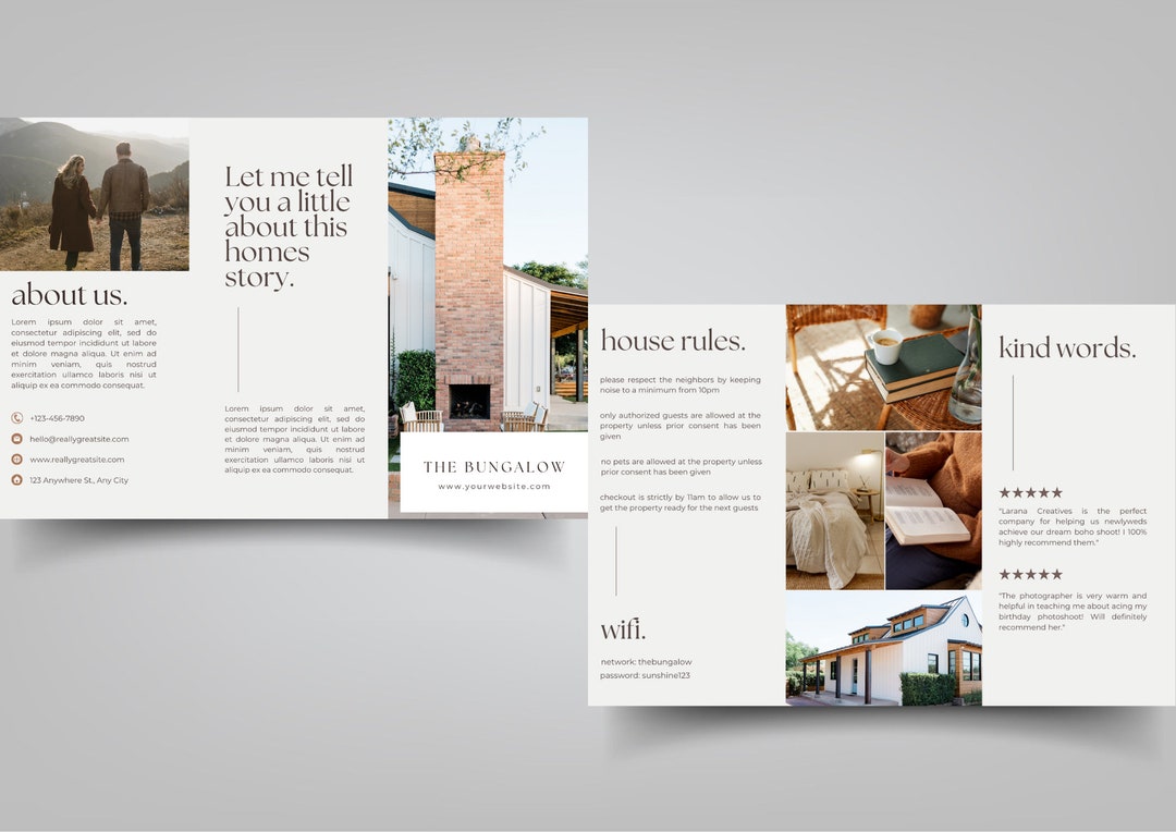 Airbnb, Vacation Rental, Holiday Home | Guest Brochure | Personalize ...