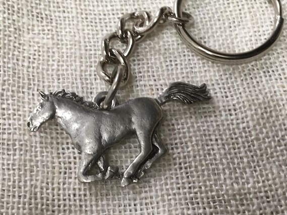 NOS horse keychain, detailed cast pewter, animal, gif… - Gem