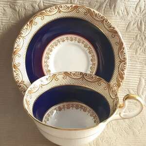 Elegant Aynsley Dark Blue Tea Duo - Midnight Blue Tea Cup and Saucer ...