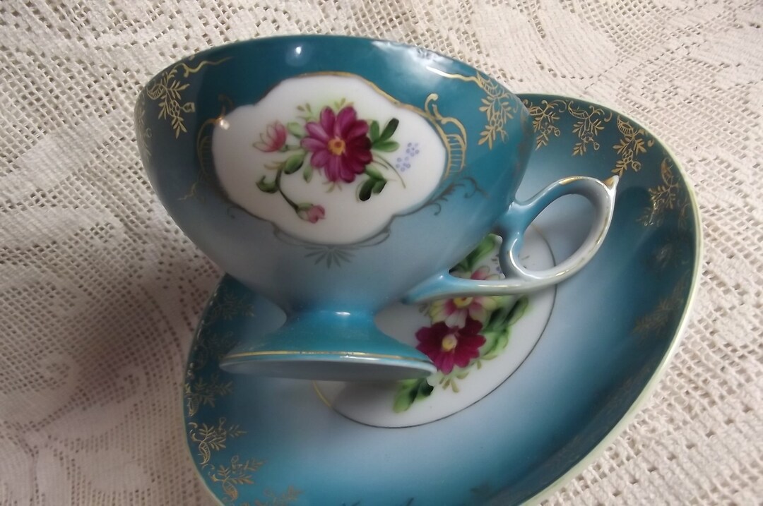 Shafford Japanese Fine Egg Shell Porcelain Tea Duo Corseted Cup in ...