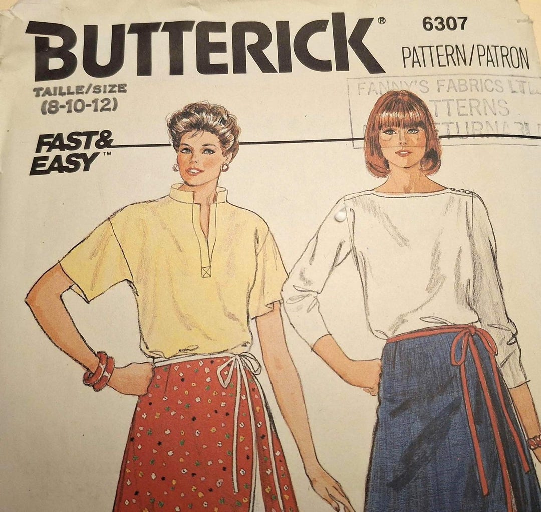 Vintage Wrap Around Skirt Sewing Pattern for Sizes 8, 10, 12 Uncut ...
