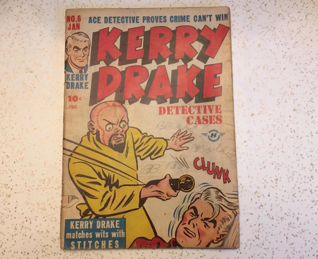 Kerry Drake Comic No. 6 , Vintage Comic Book, Crime, Macabre, Suited to ...
