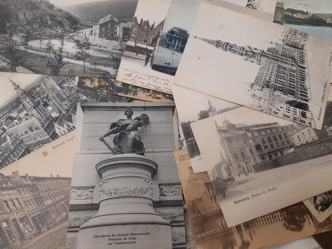 Belgium Antique Black and White Litho Tourism Post Cards From 1903 to ...