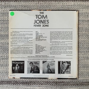 1968 the Tom Jones Fever Zone Vinyl Record - Etsy