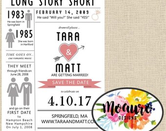 Custom Printable Save the Date Story Long Story Short Our - Etsy