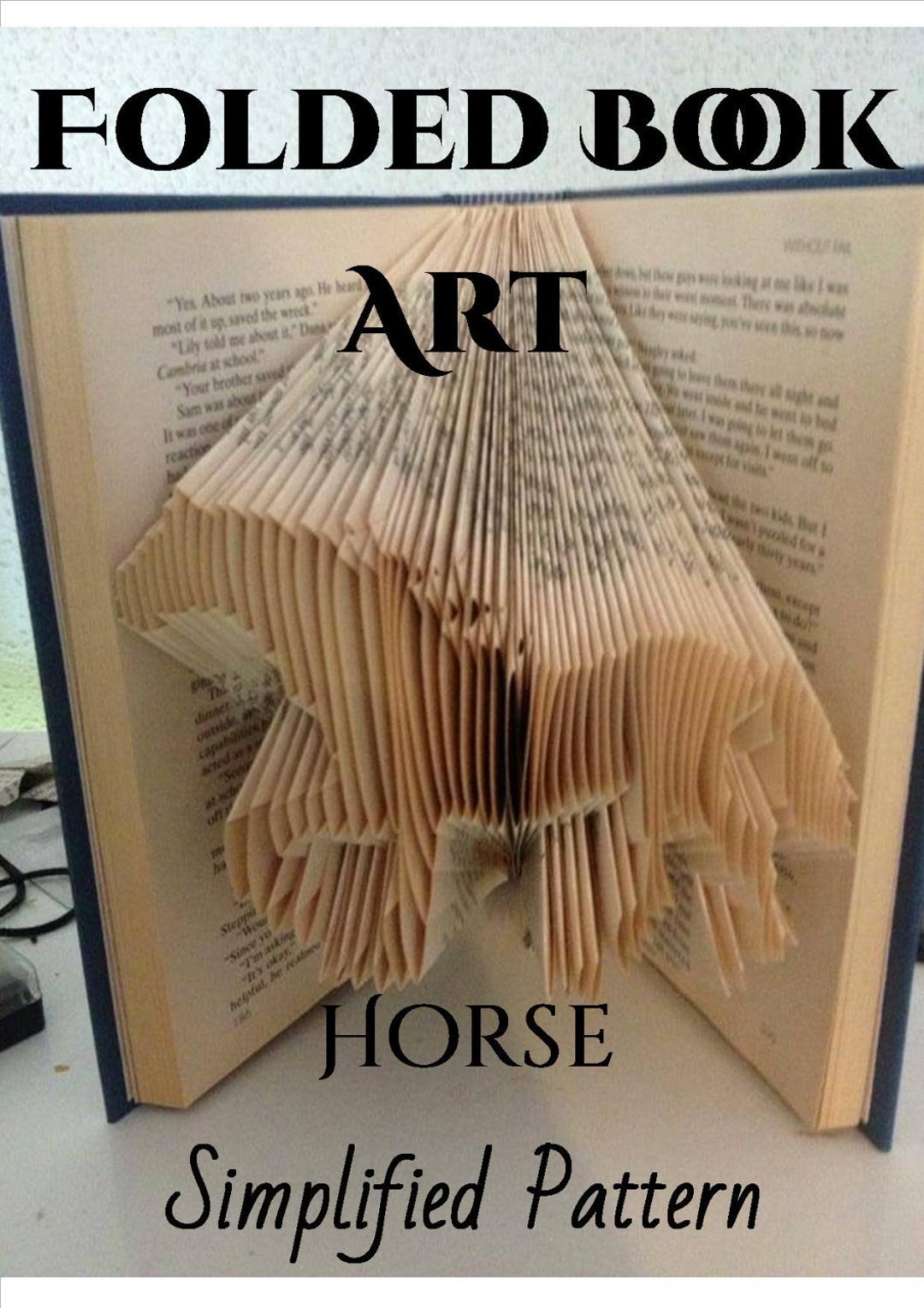 Folded Book Art Pattern - Horse - Beginner - Etsy