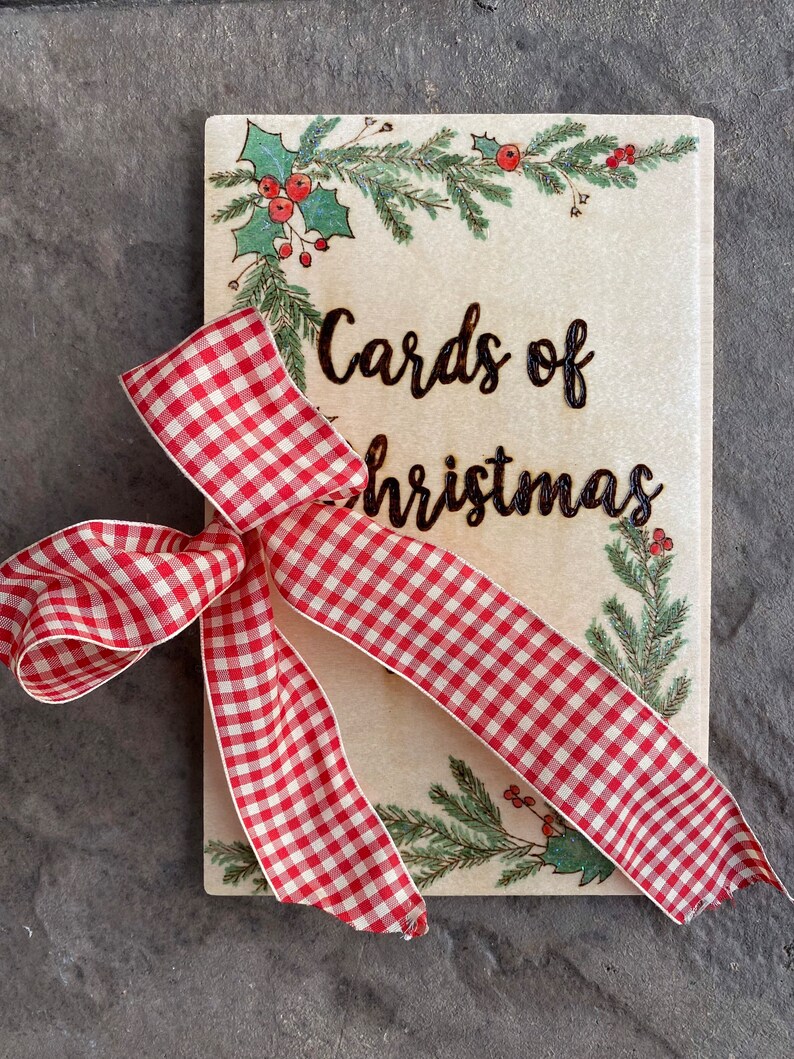 Card Keeper, Christmas Card Book, Christmas Card Storage, Wooden Card ...