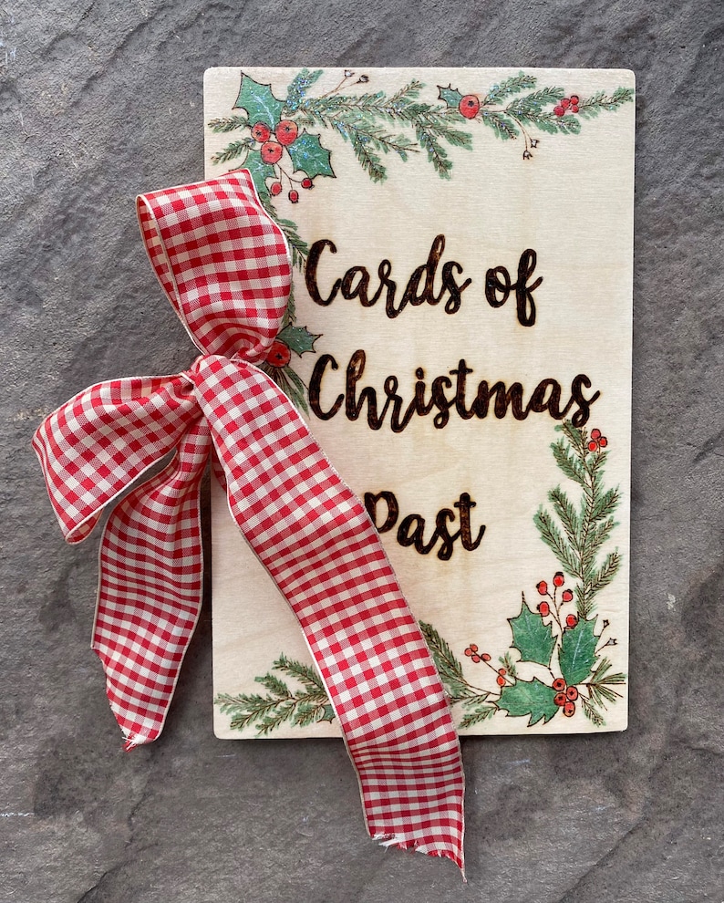 Card Keeper, Christmas Card Book, Christmas Card Storage, Wooden Card ...