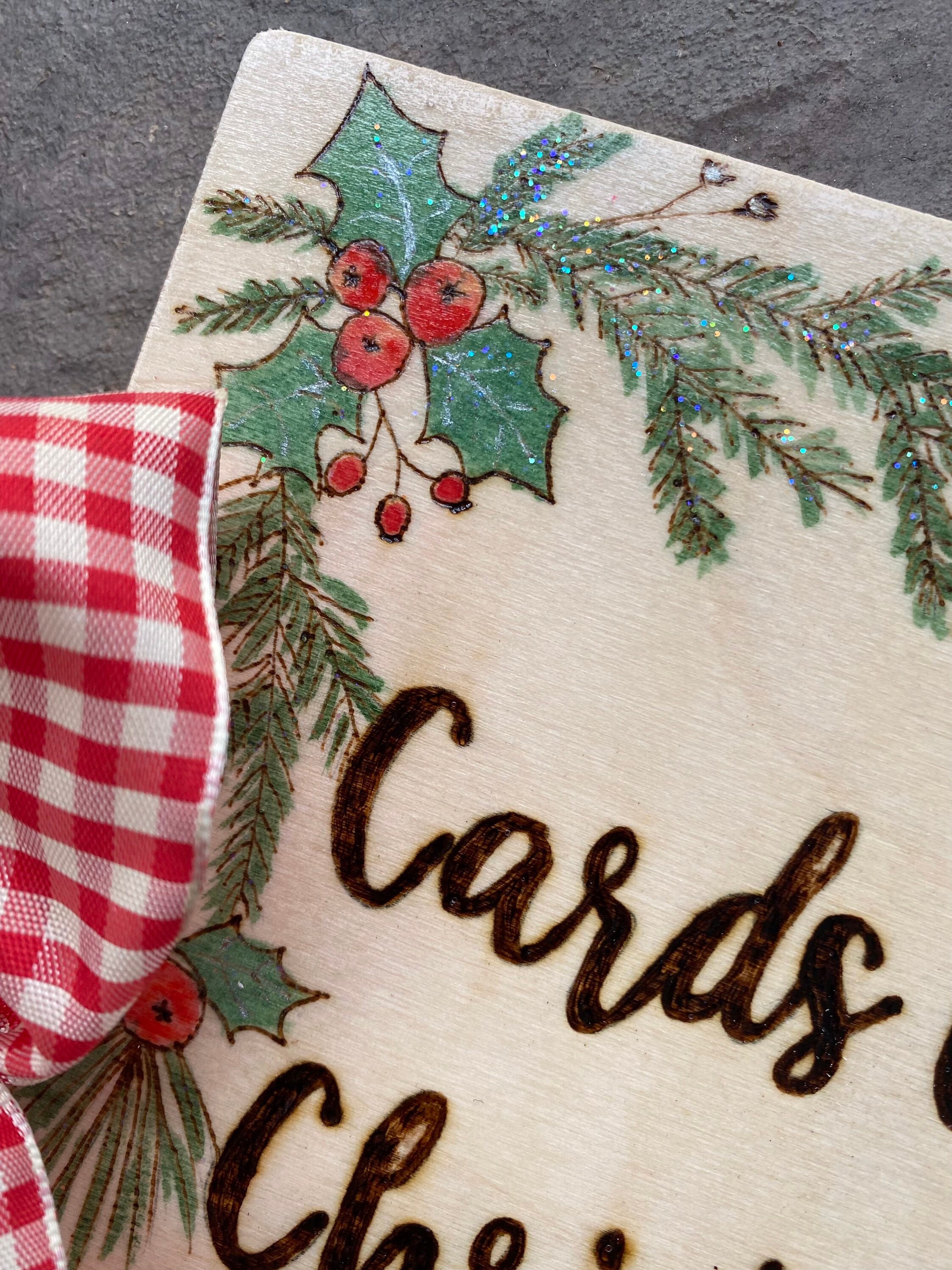 Card Keeper, Christmas Card Book, Christmas Card Storage, Wooden Card ...