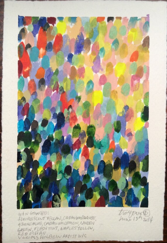 Small Original Abstract Watercolor/ Gouache Painting | Etsy