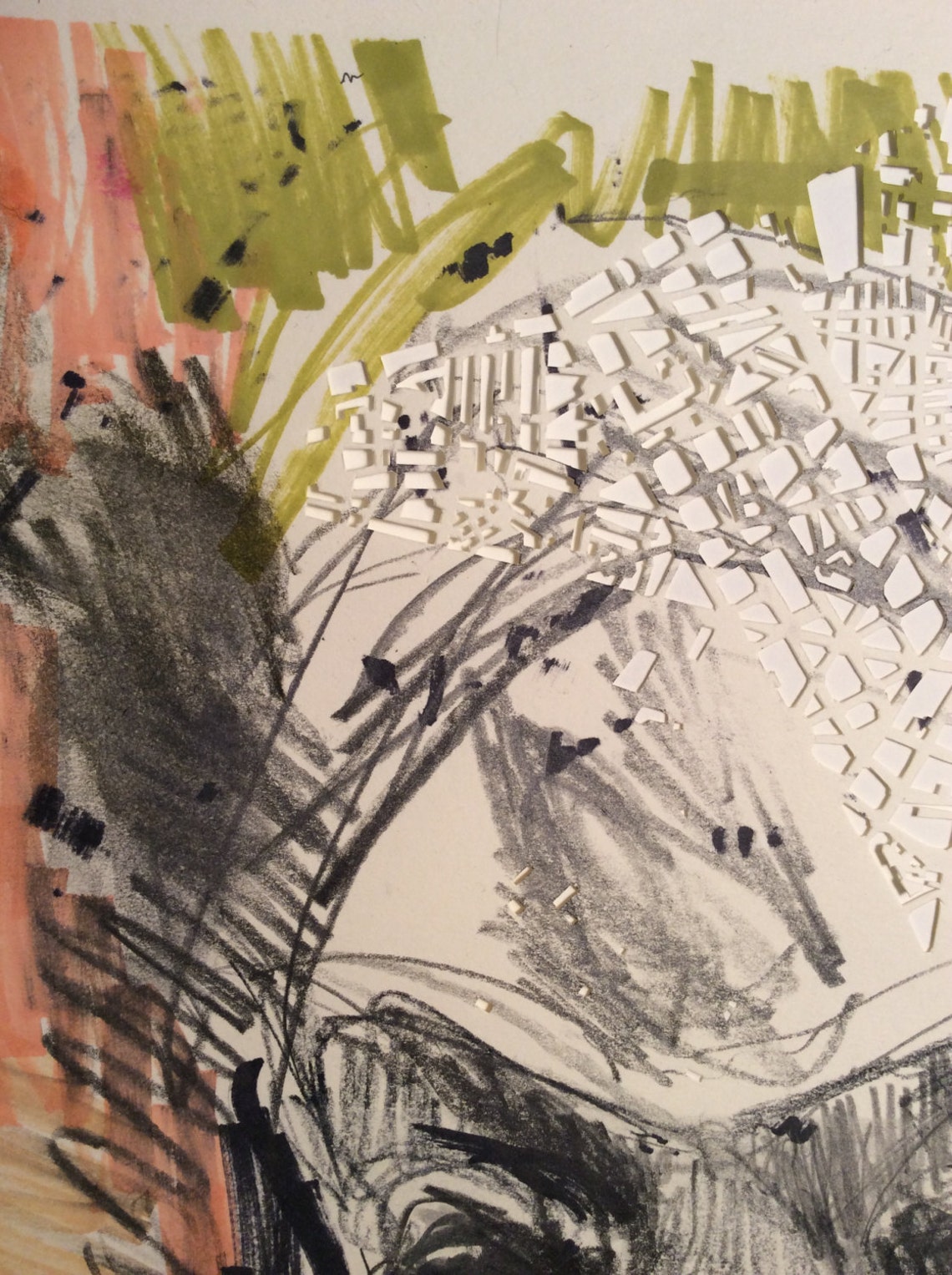 Figurative Drawing With Map Cutouts | Etsy