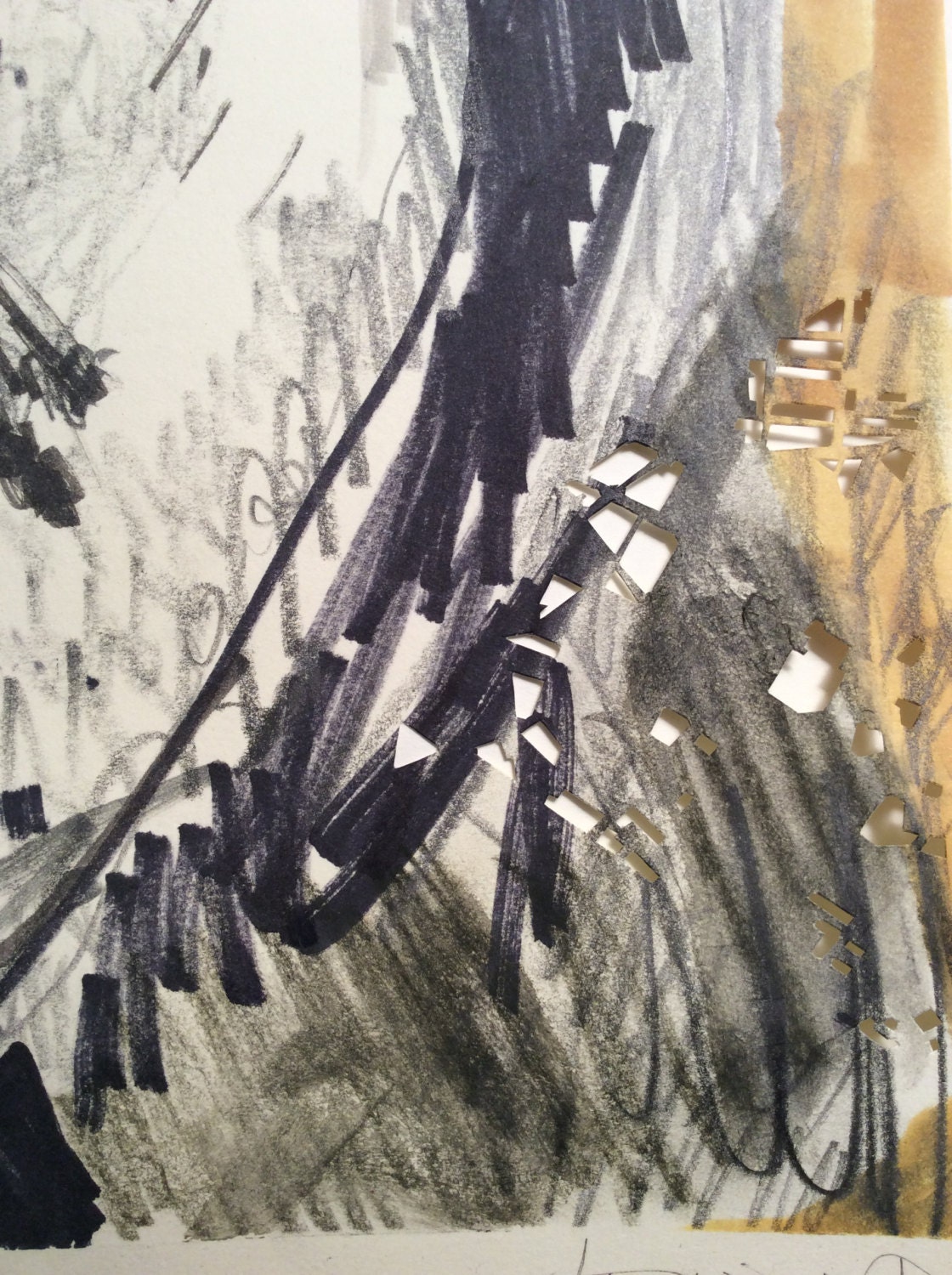 Figurative Drawing With Map Cutouts - Etsy