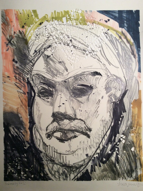 Figurative Drawing With Map Cutouts | Etsy