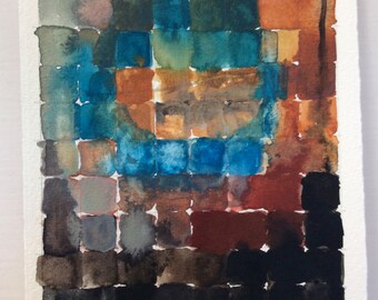 Small Original Abstract Watercolor/ Gouache Painting | Etsy
