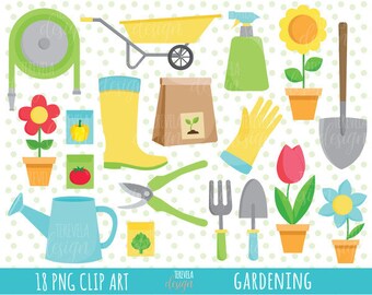 Gardening clip art | Etsy
