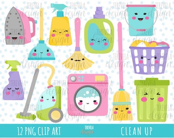 CLEANING Clipart Commercial Use Laundry Clipart Clean up | Etsy