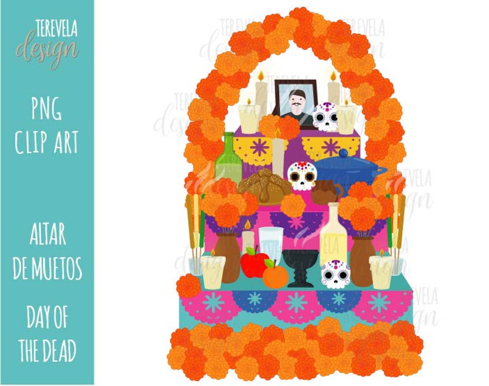 Altar De Muertos, DAY OF the DEAD Clipart, Dia De Muertos Clipart ...