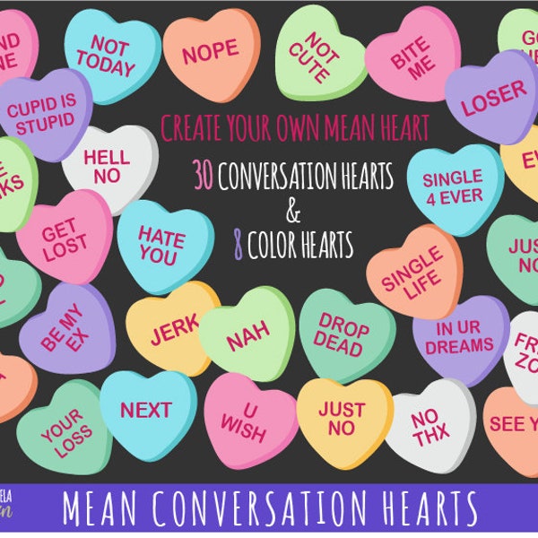 Mean Candy Hearts - Etsy