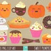 FALL Clipart, Autumn Clipart, Sweet Pumpkin Clipart, Commercial Use ...