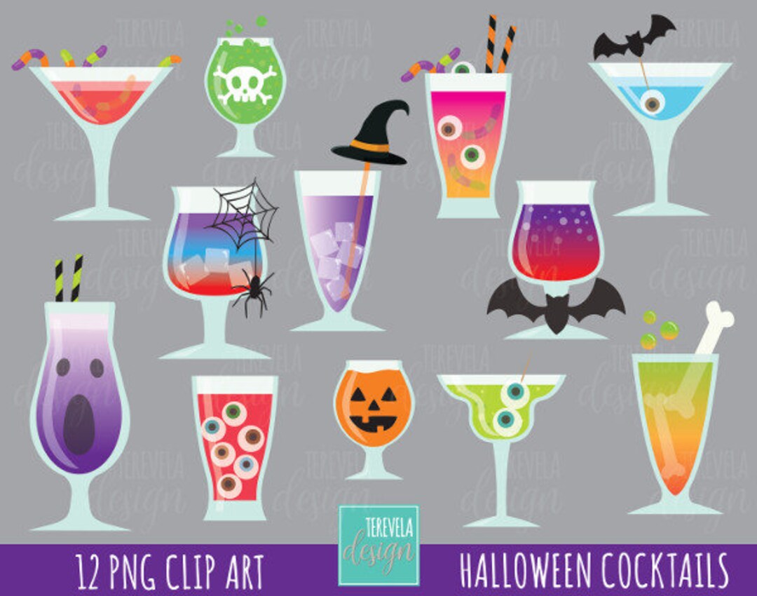 HALLOWEEN COCKTAILS Clipart, Kawaii Clipart, Clipart De Halloween, Uso ...