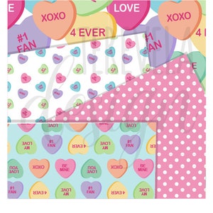 CANDY HEART Paper, VALENTINE'S Paper, Uso Comercial, Paper Pack, Papel ...