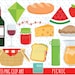 PICNIC Clipart, Commercial Use, Cute Graphics, Picnic Basket, Drinks ...