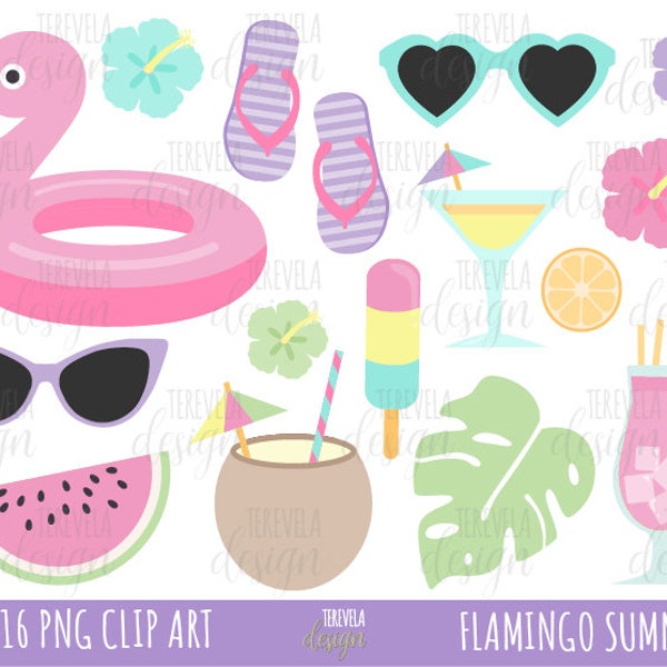 Flamingo Clipart - Etsy