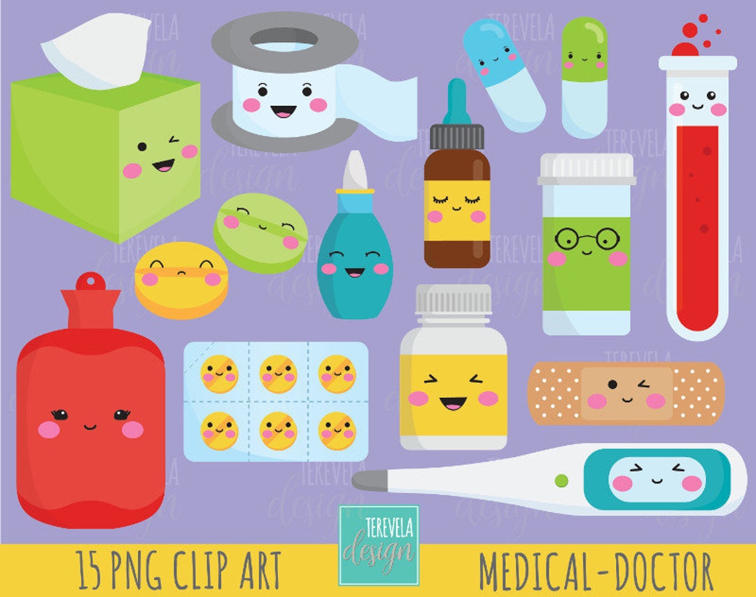 DOCTOR Clipart, Medicine Clipart, Kawaii Clipart, Commercial Use ...