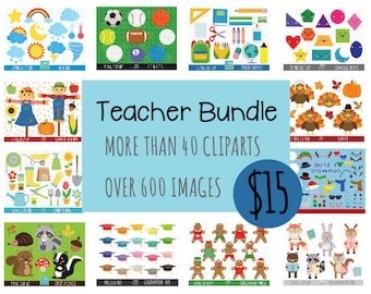 BUNDLE Clipart Mega Sale Cute Graphics Kawaii Clipart | Etsy